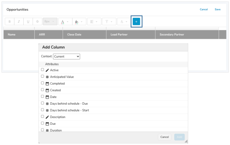 Lists & Views – Managing Columns – Shibumi Help