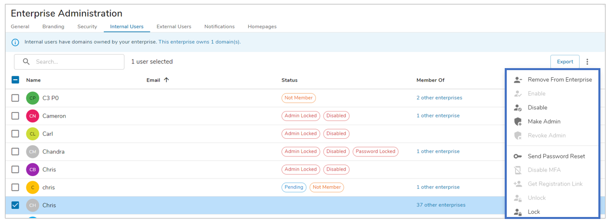 Internal and External Users Tabs – Shibumi Help