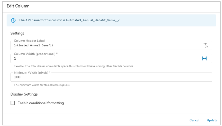 Configuring Table Columns – Shibumi Help